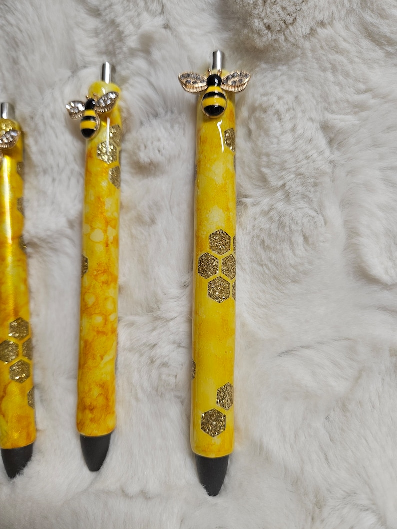 Whimsical Honey Bee Epoxy Pens With Refillable Ink, Perfect Gift for ...