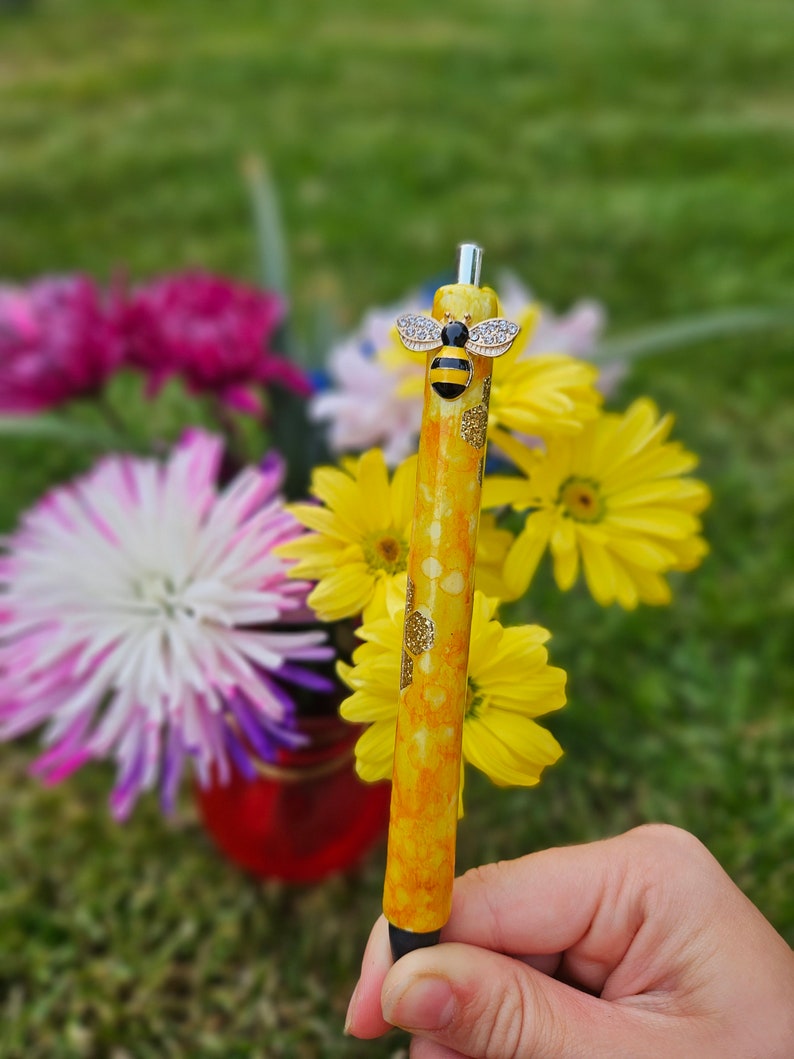 Whimsical Honey Bee Epoxy Pen: Refillable Ink, Bee Lovers Gift - Etsy