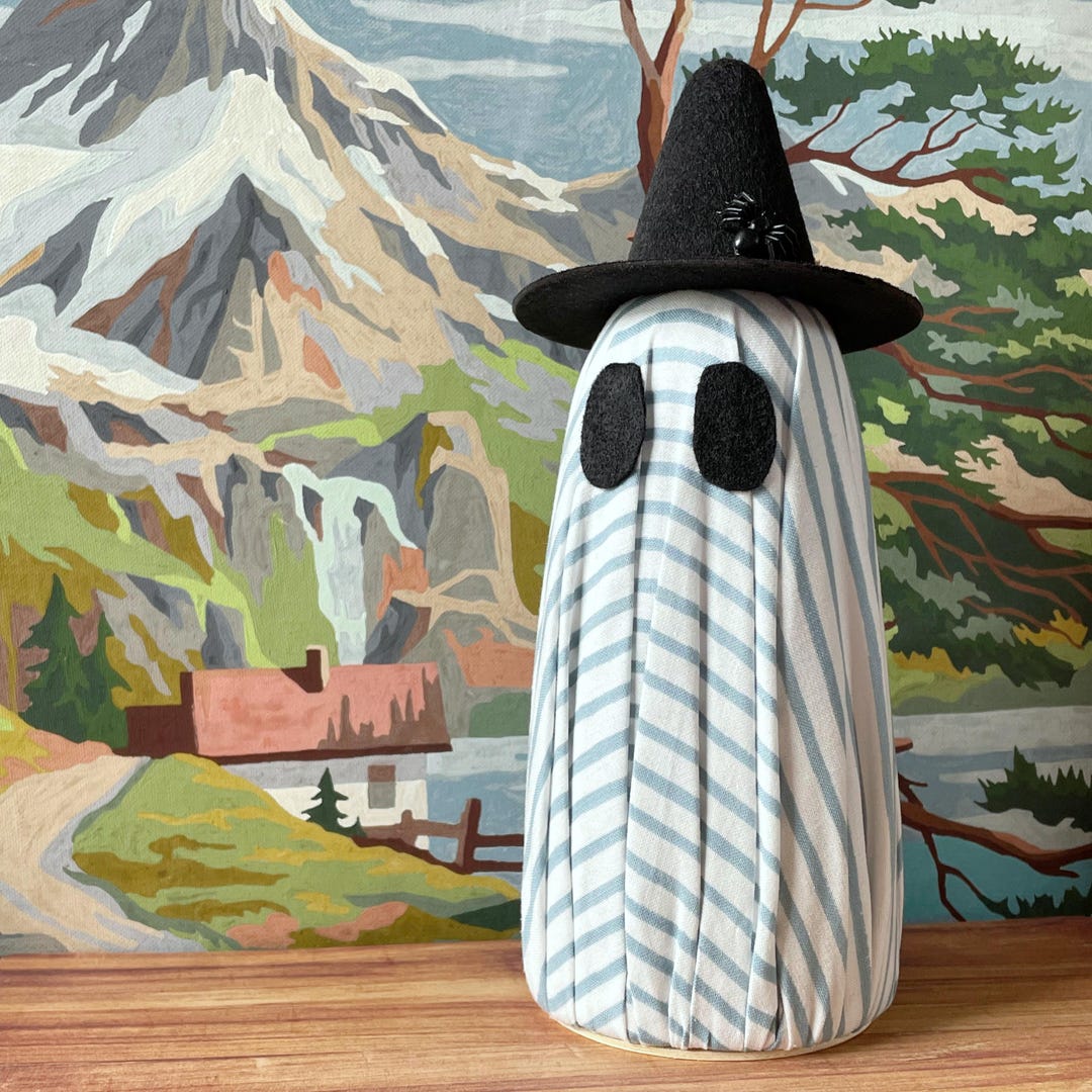 Jacob - Spooky Cute Fabric Ghost Shelf Sitter, Halloween Decor, Retro ...