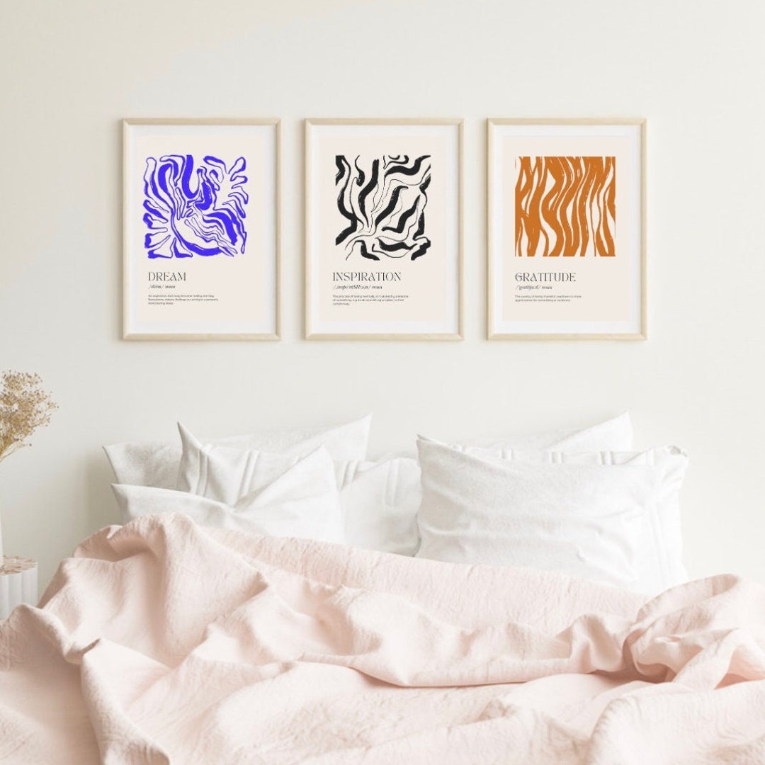 Minimalist Wall Art, Graditute, Inspiration, Dream, Three-piece Set - Etsy