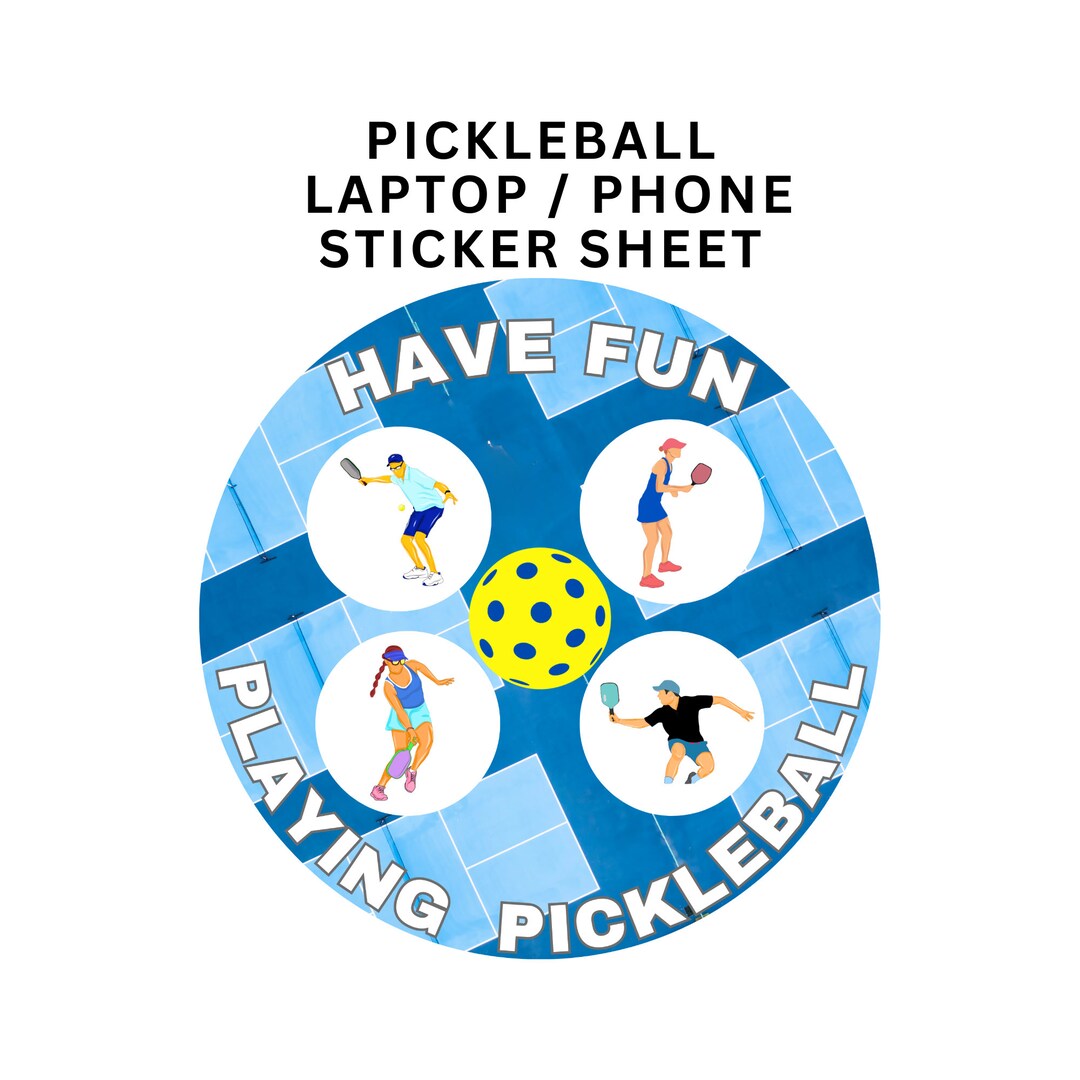 Pickleball Stickers Pickleball Laptop Phone Stickers Sticker Sheet for ...