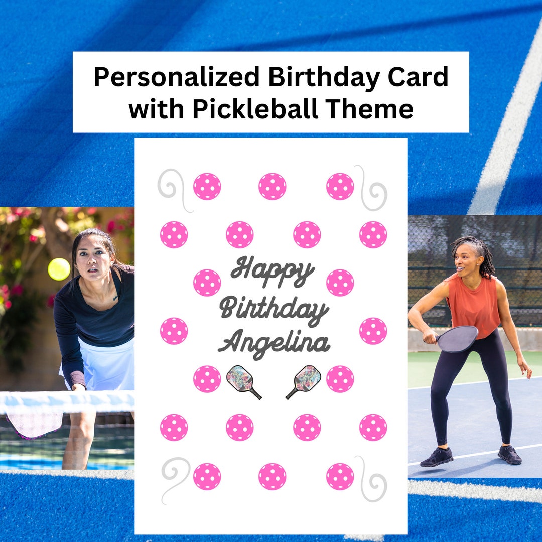 Personalized Pickleball Birthday Card Personalized Pickleball Gifts for ...