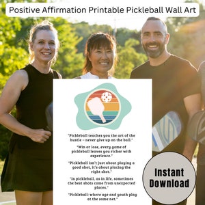 Pickleball Positive Affirmation Instant Download Pickleball Gifts for ...
