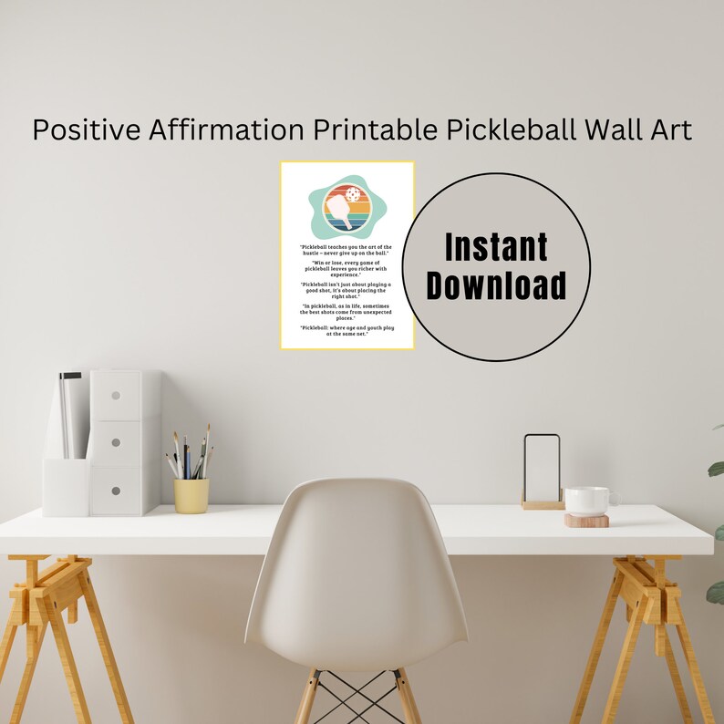 Pickleball Positive Affirmation Instant Download Pickleball Gifts for ...