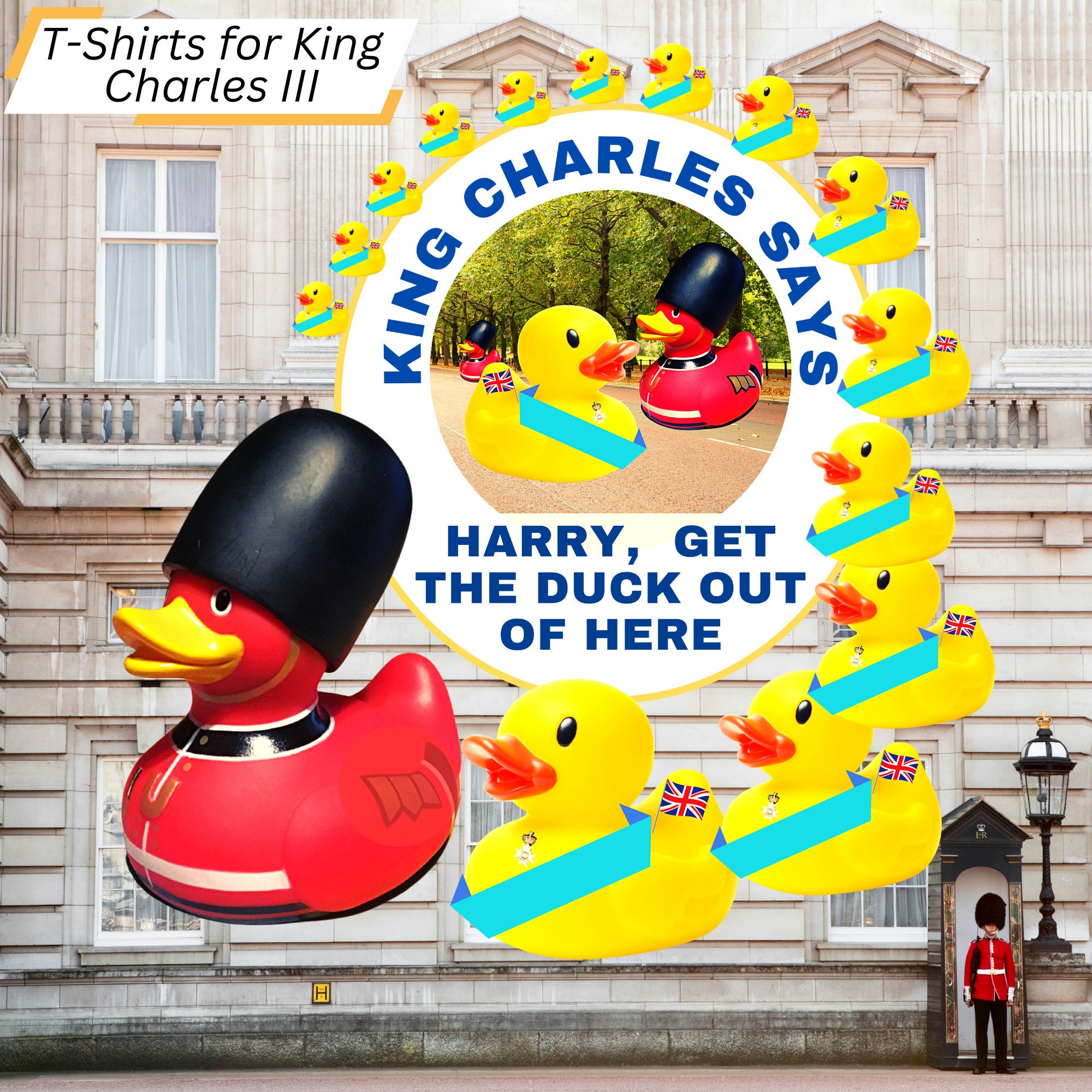 T-shirt for King Charles, King Charles Gift, HARRY GET...OUT. Unisex ...