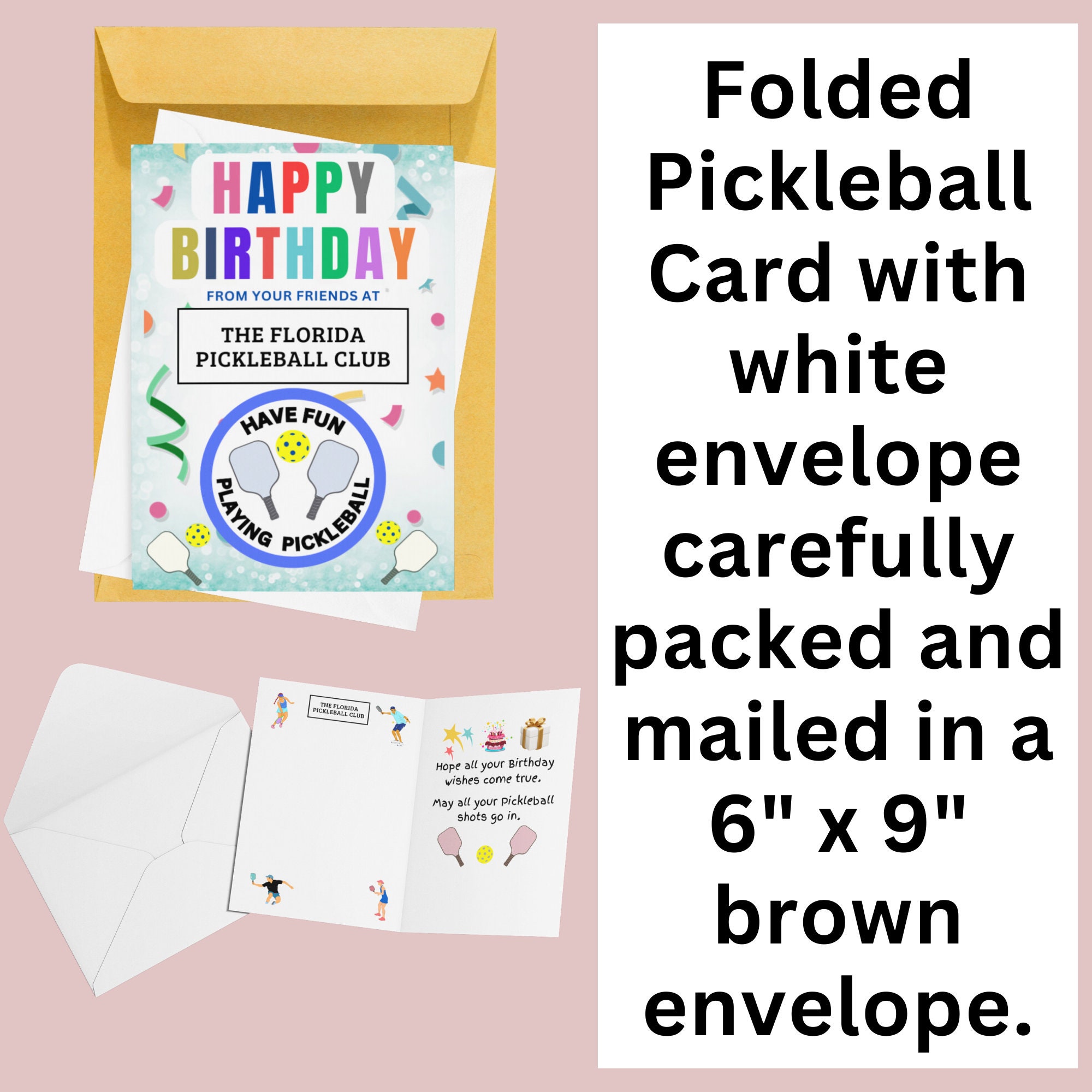 Pickleball Club Team Personalized Birthday Card Pickleball Gifts for ...