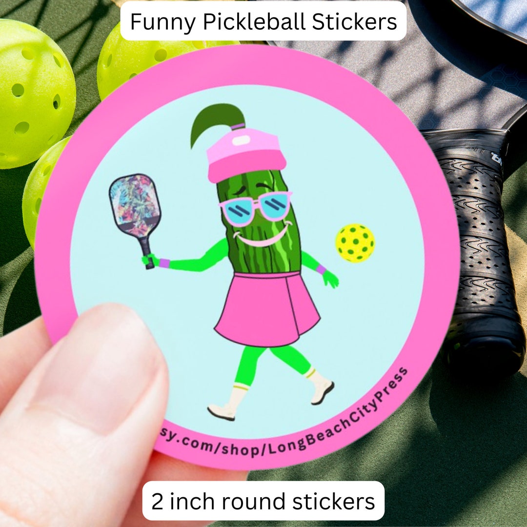 Funny Pickleball Stickers, Round Sticker Labels. Gifts for Her Gifts ...