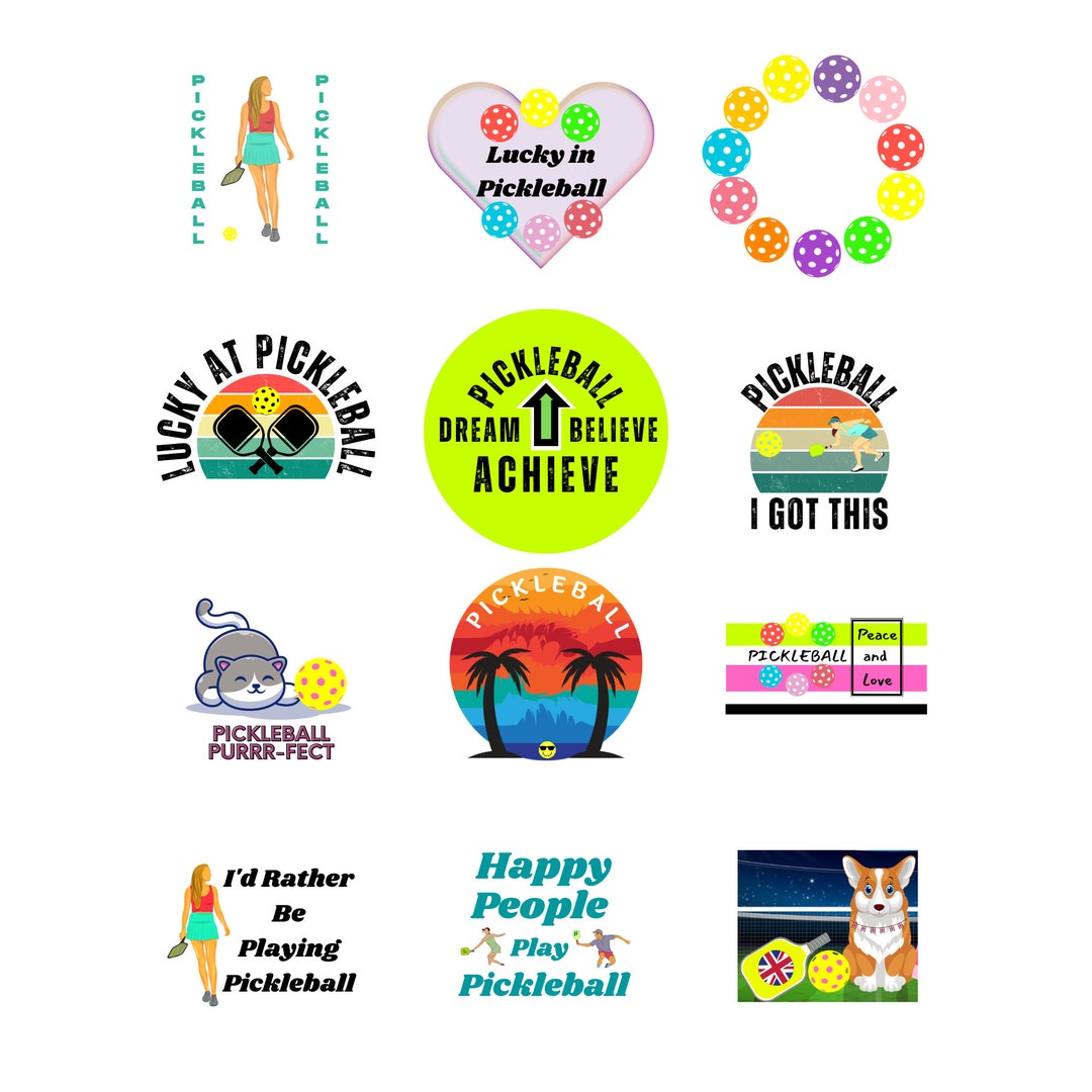 Sticker Sheet for Pickleball Players, Pickleball Fun Gift, Indoor Only ...