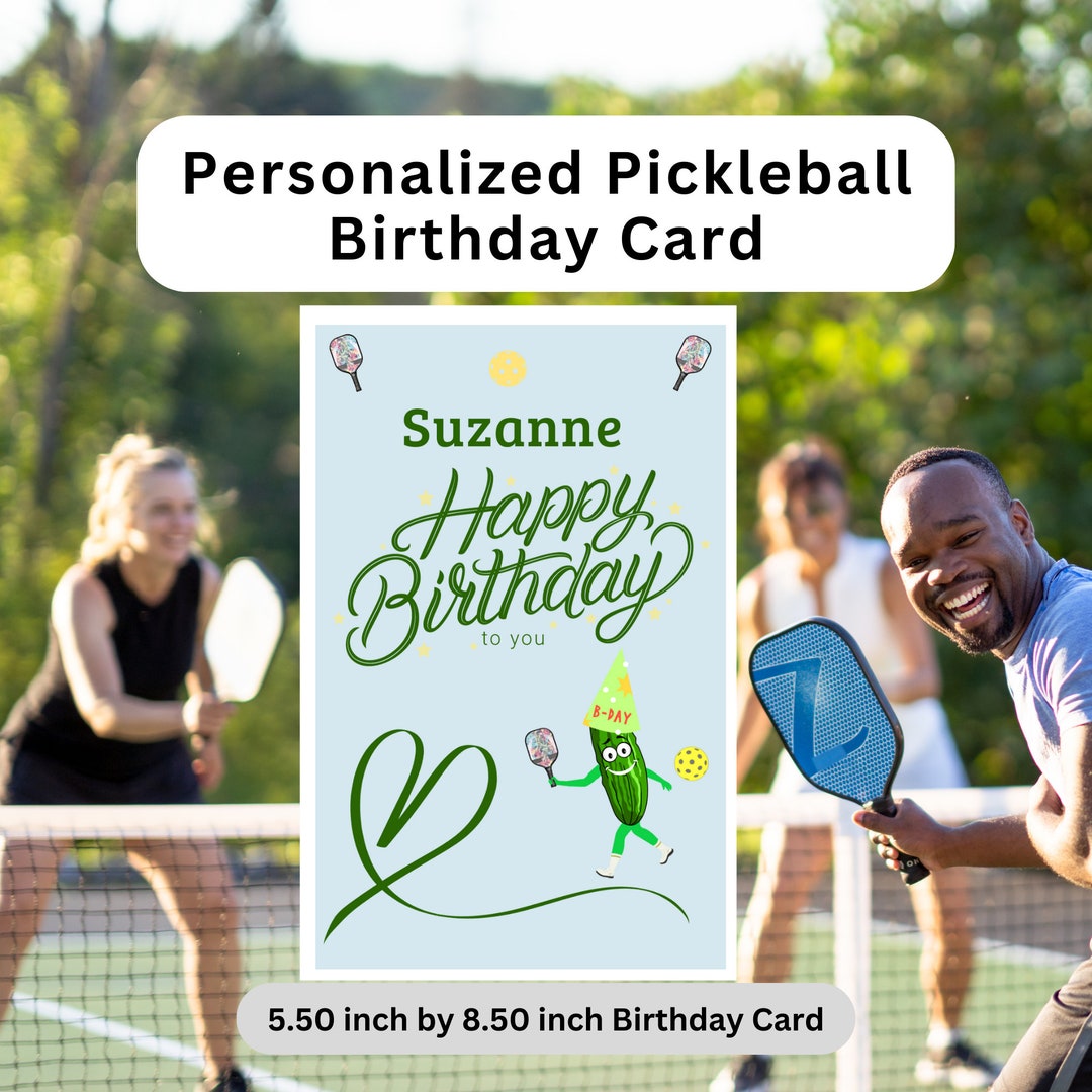 Pickleball Personalized Birthday Card Pickleball Gifts for Pickleball ...