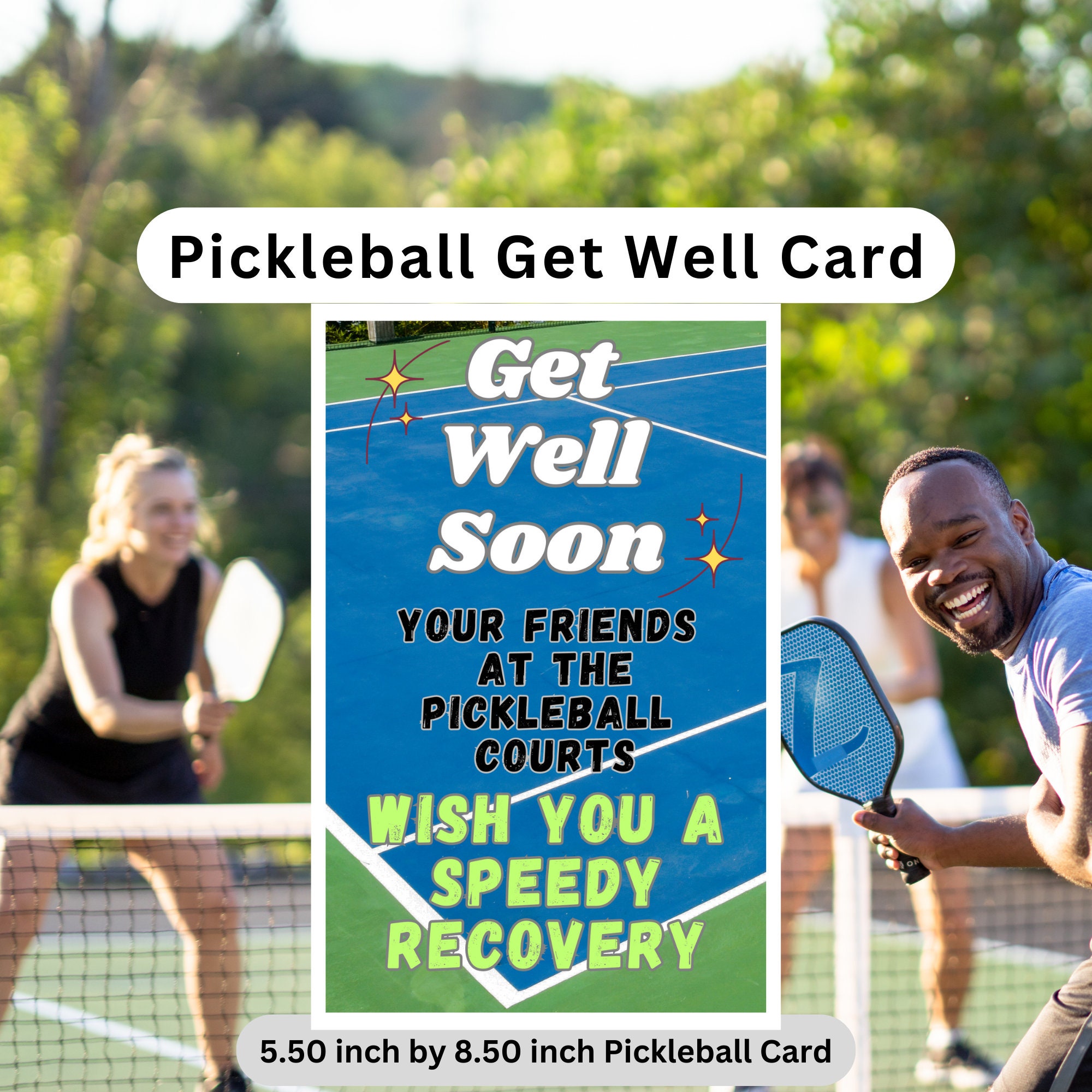 Pickleball Get Well Card Pickleball Gifts for Pickleball Gifts for Her ...