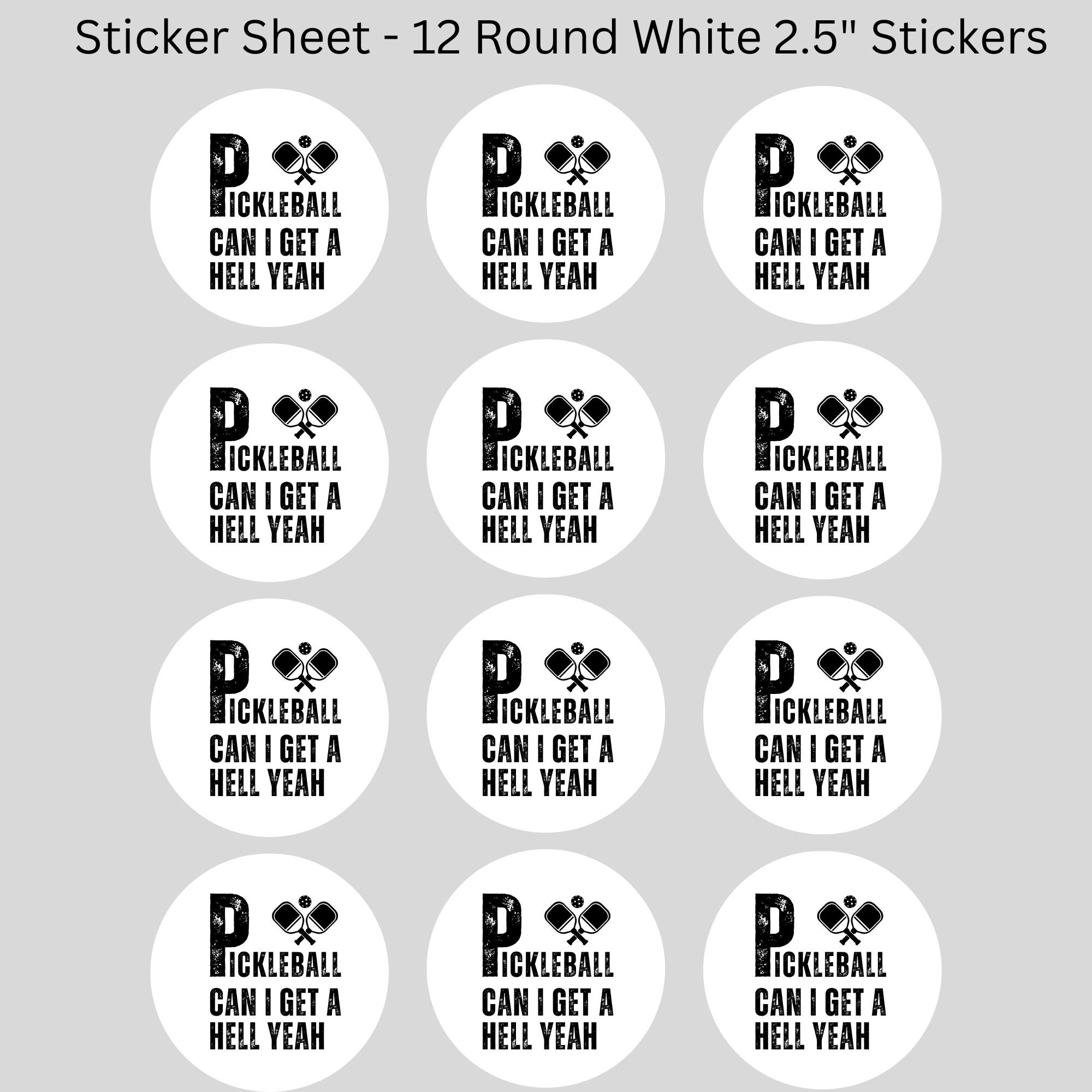 Pickleball Stickers Pickleball Laptop Stickers Indoor Only Round 2.5 ...