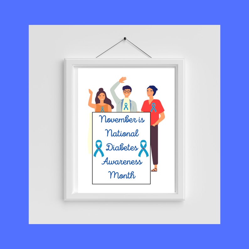 Diabetes Art Print for Awareness, November National Diabetes Month, 8.5 ...