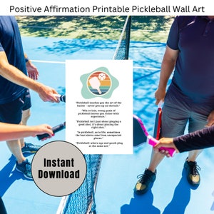 Pickleball Positive Affirmation Instant Download Pickleball Gifts for ...