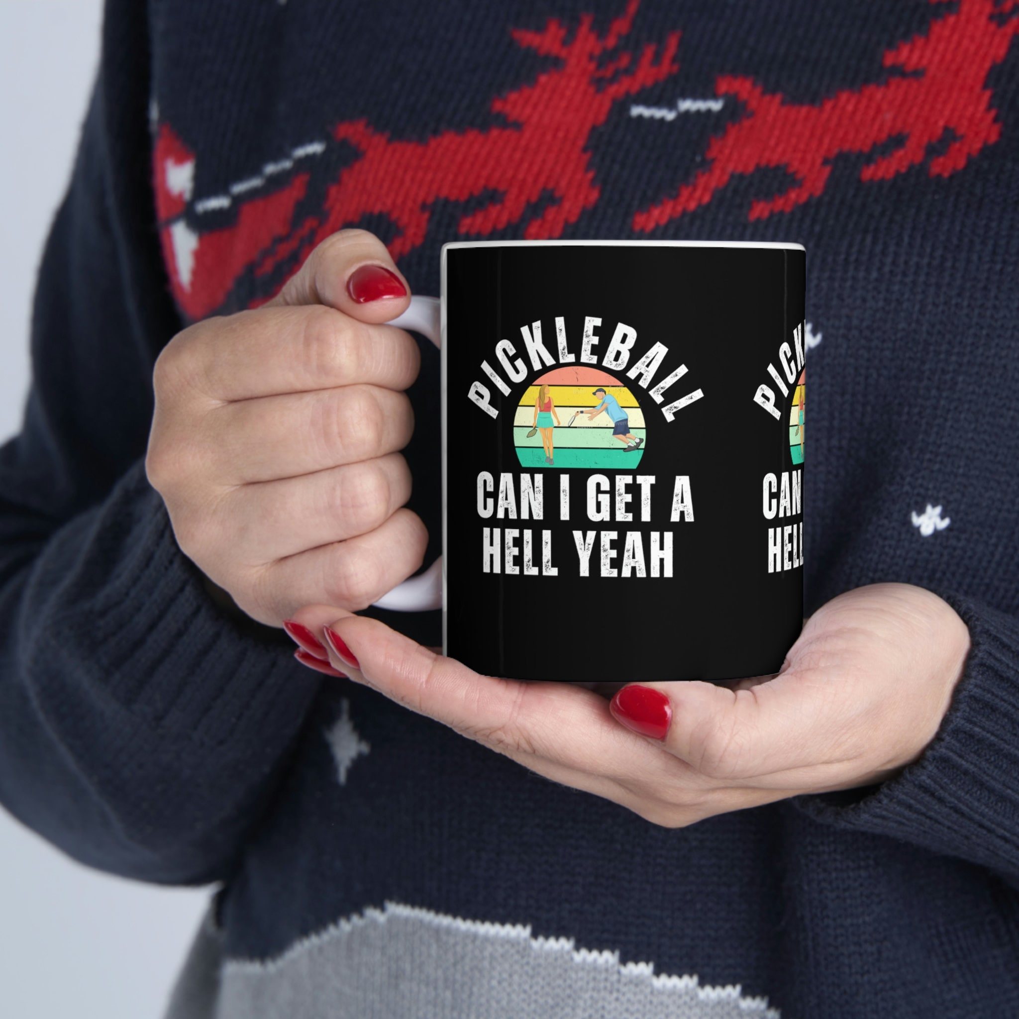 Pickleball Mug. Can I Get a Hell Yeah, Funny Pickleball Ceramic Mug ...