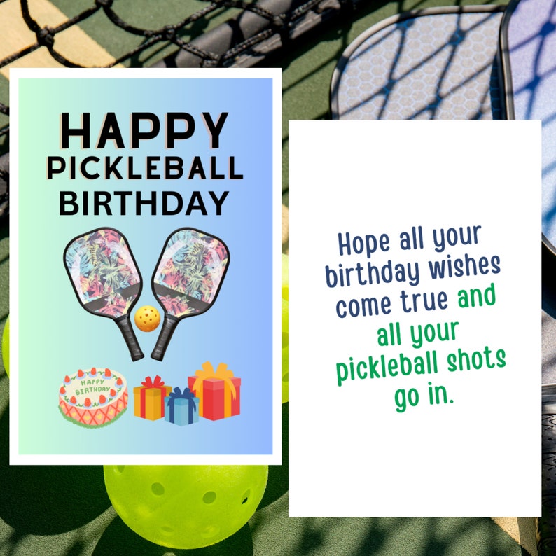 Pickleball Birthday Card for Pickleball Player Gift for Pickleball ...