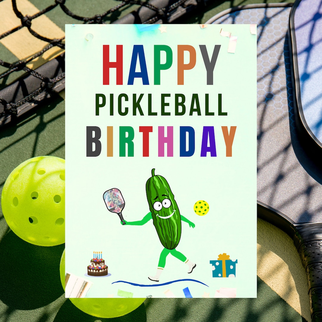Funny Pickleball Birthday Card for Pickleball Player Cute Pickleball ...