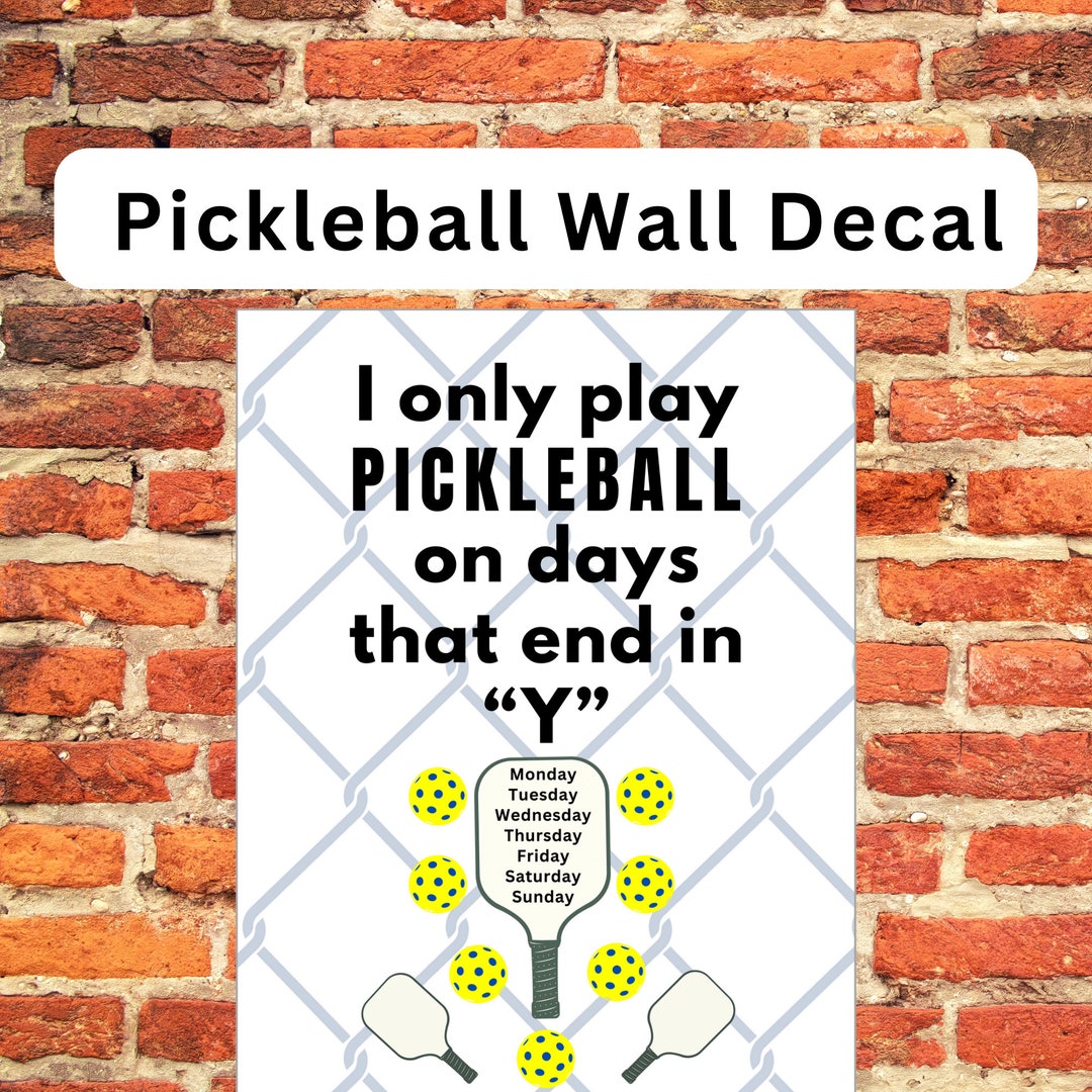 Pickleball Wall Decals Gifts for Her Gifts for Him Gifts for Pickleball ...