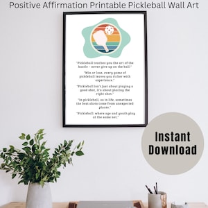 Pickleball Positive Affirmation Instant Download Pickleball Gifts for ...