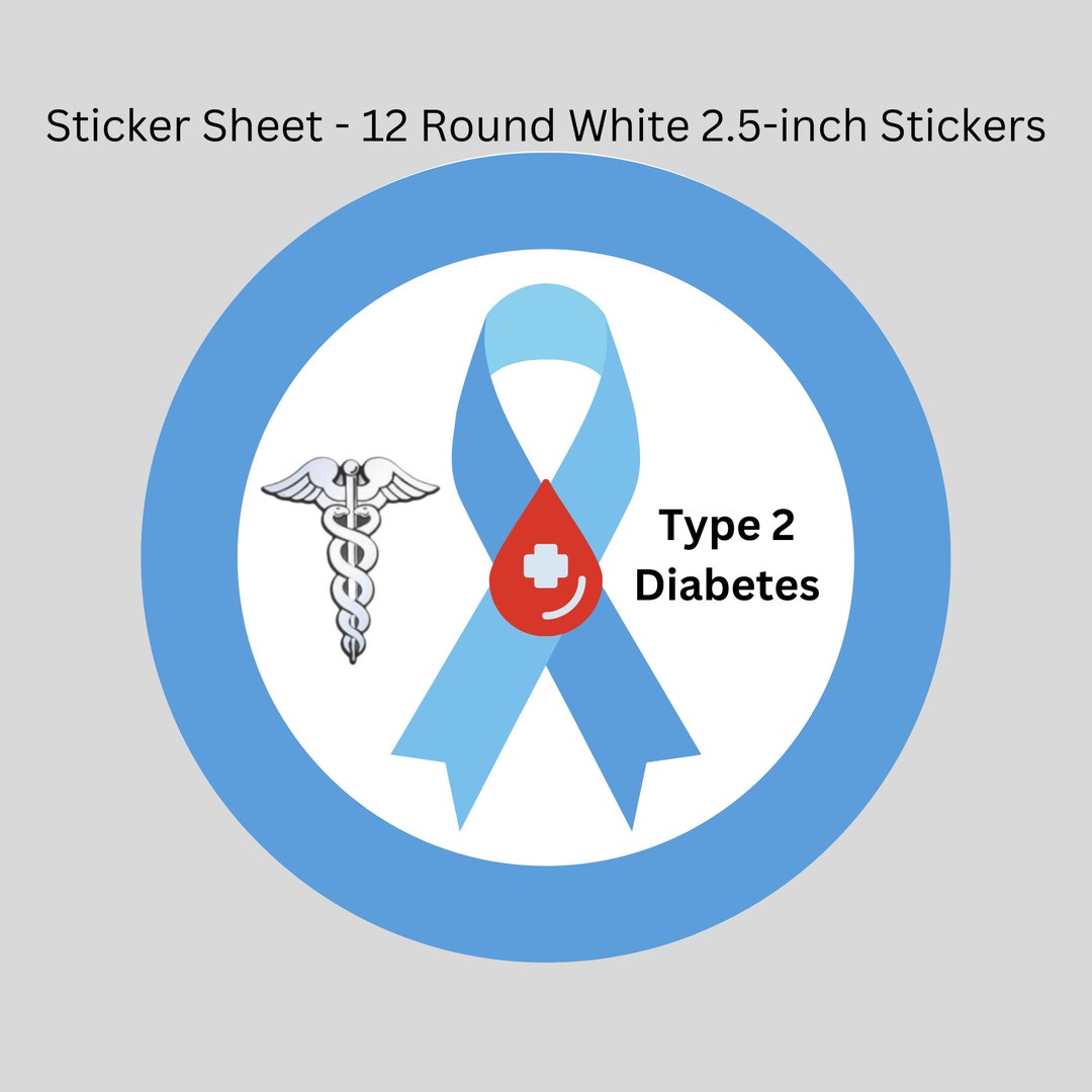Diabetes Sticker Sheet for Type 2 Diabetics, Diabetes Type 2 Awareness ...