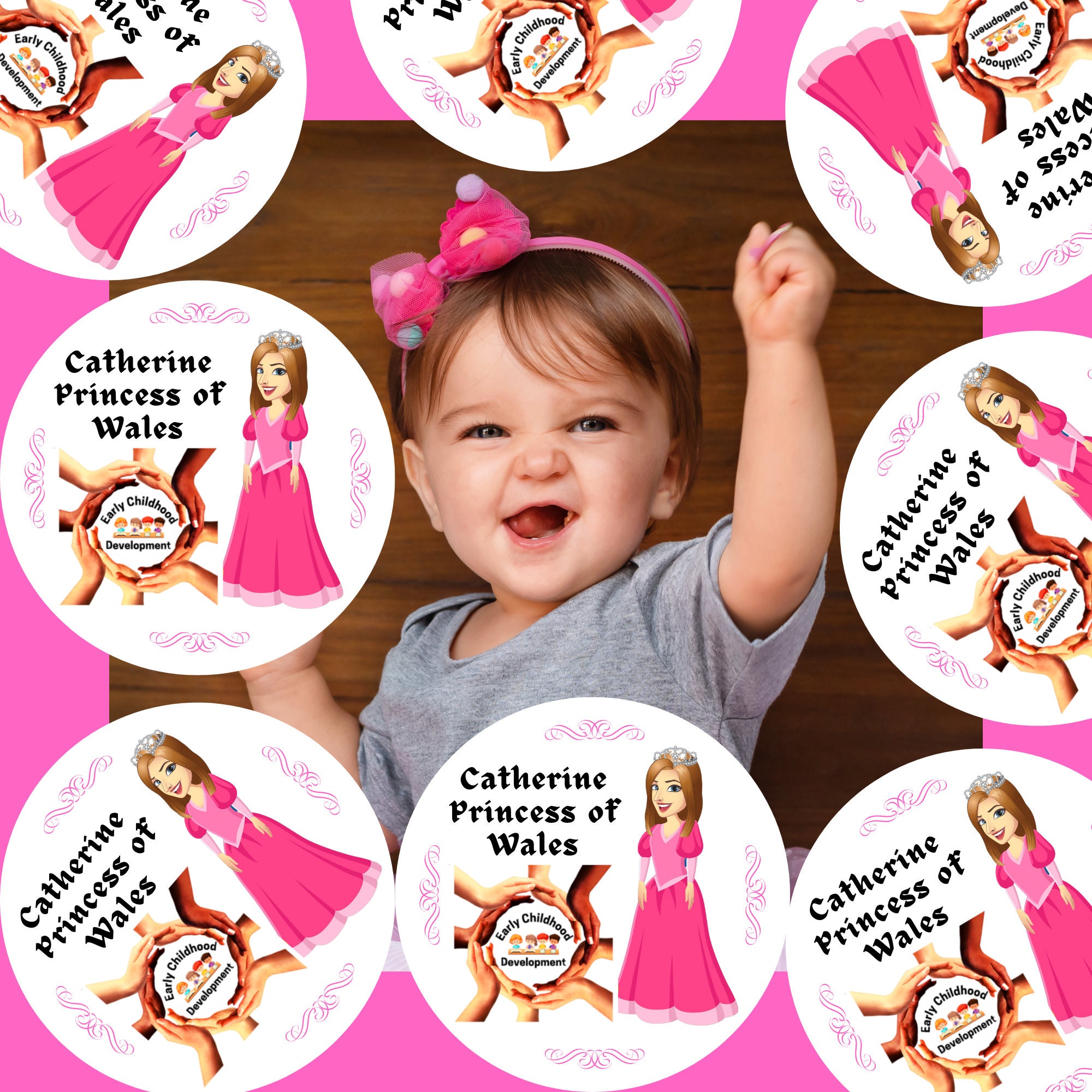 Princess Kate Stickers | Early Childhood | Sticker Sheet 12 Round White ...