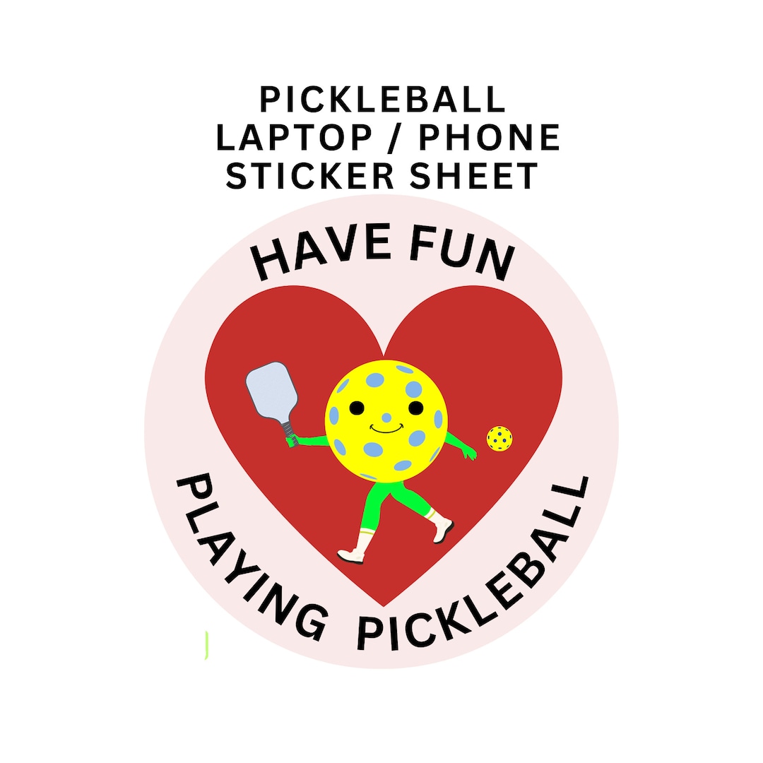 Pickleball Stickers Pickleball Laptop Phone Stickers Sticker Sheet for ...
