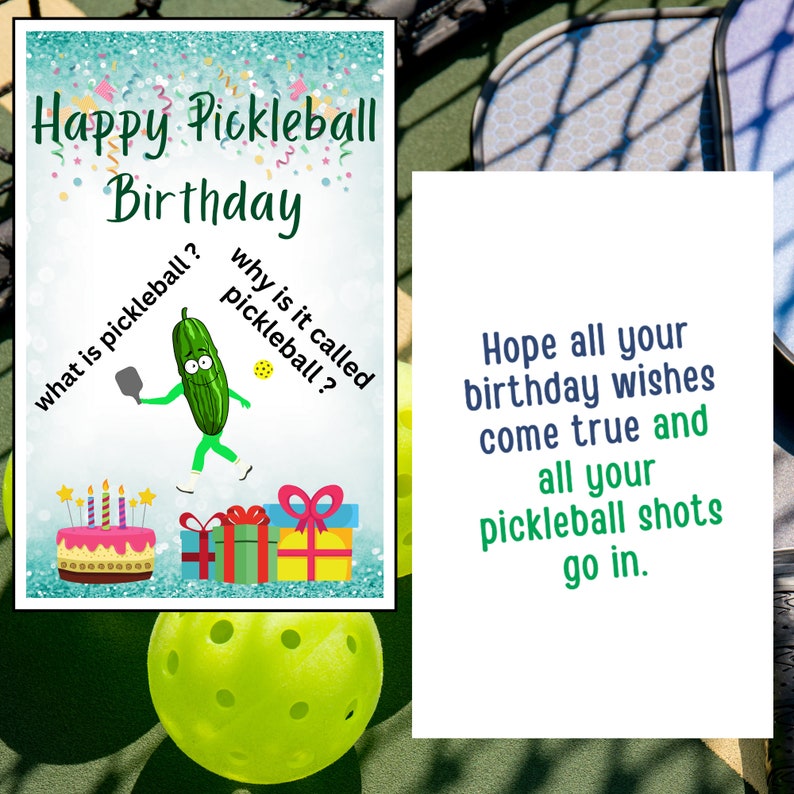 Pickleball Birthday Card Pickleball Gift for Pickleball Player - Etsy