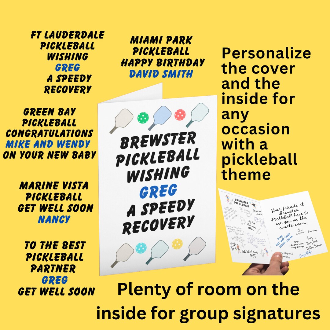 Pickleball Card Personalized Custom Pickleball Gifts for Pickleball ...