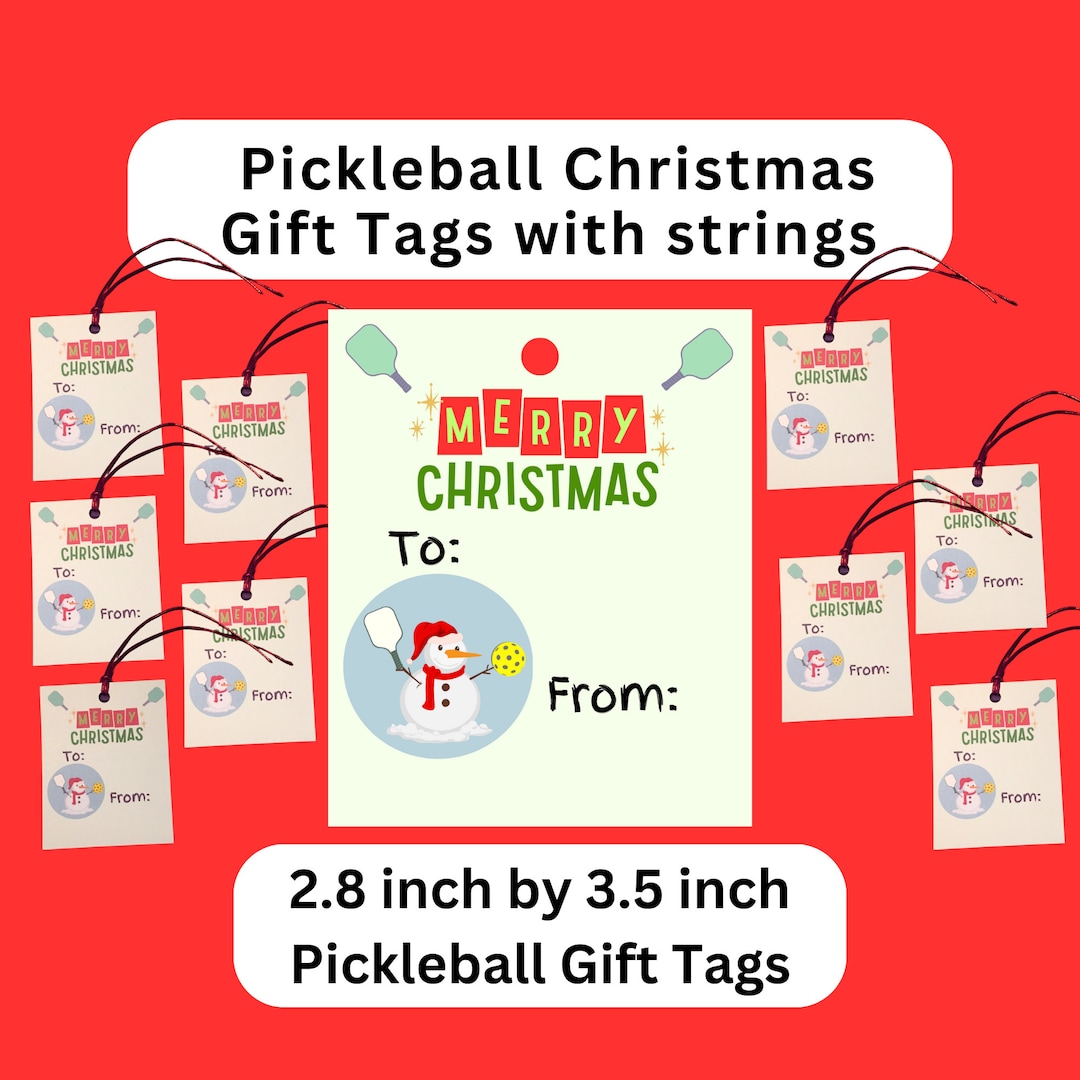 Pickleball Christmas Gift Tags for Pickleball Players. Nine Gift Tags ...