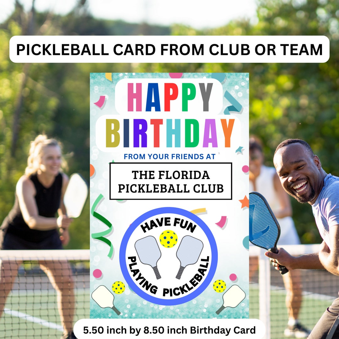 Pickleball Club Team Personalized Birthday Card Pickleball Gifts for ...