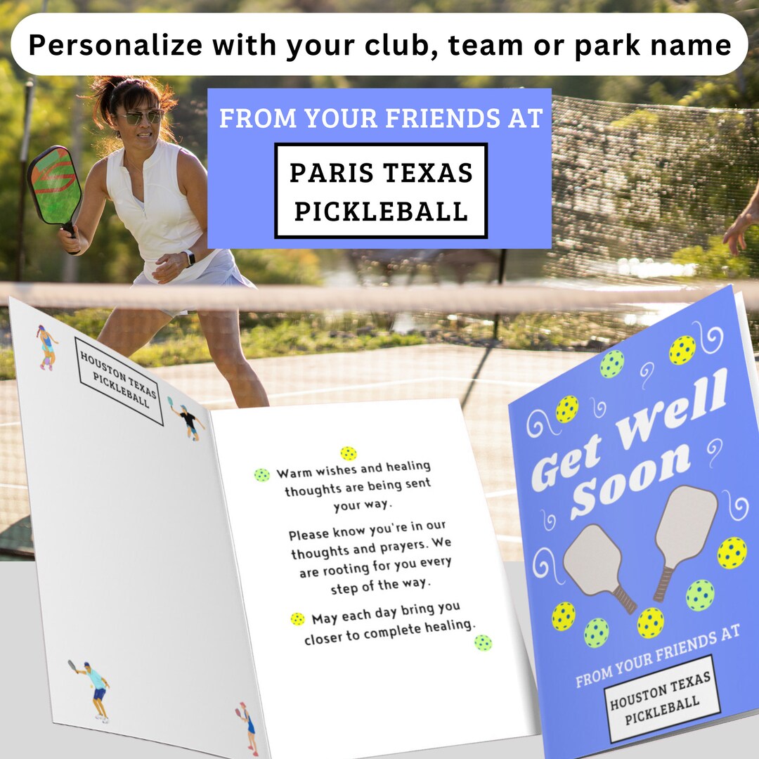 Pickleball Get Well Card Pickleball Gifts for Pickleball Gifts for Her ...