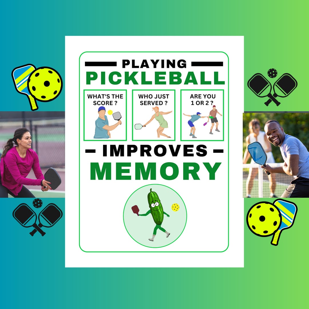 Pickleball Player Art Print Pickleball Improves Memory Art - Etsy