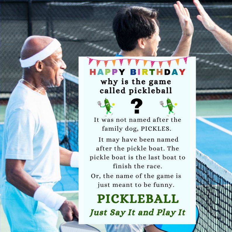 Pickleball Birthday Card Pickleball Gift for Pickleball Player ...