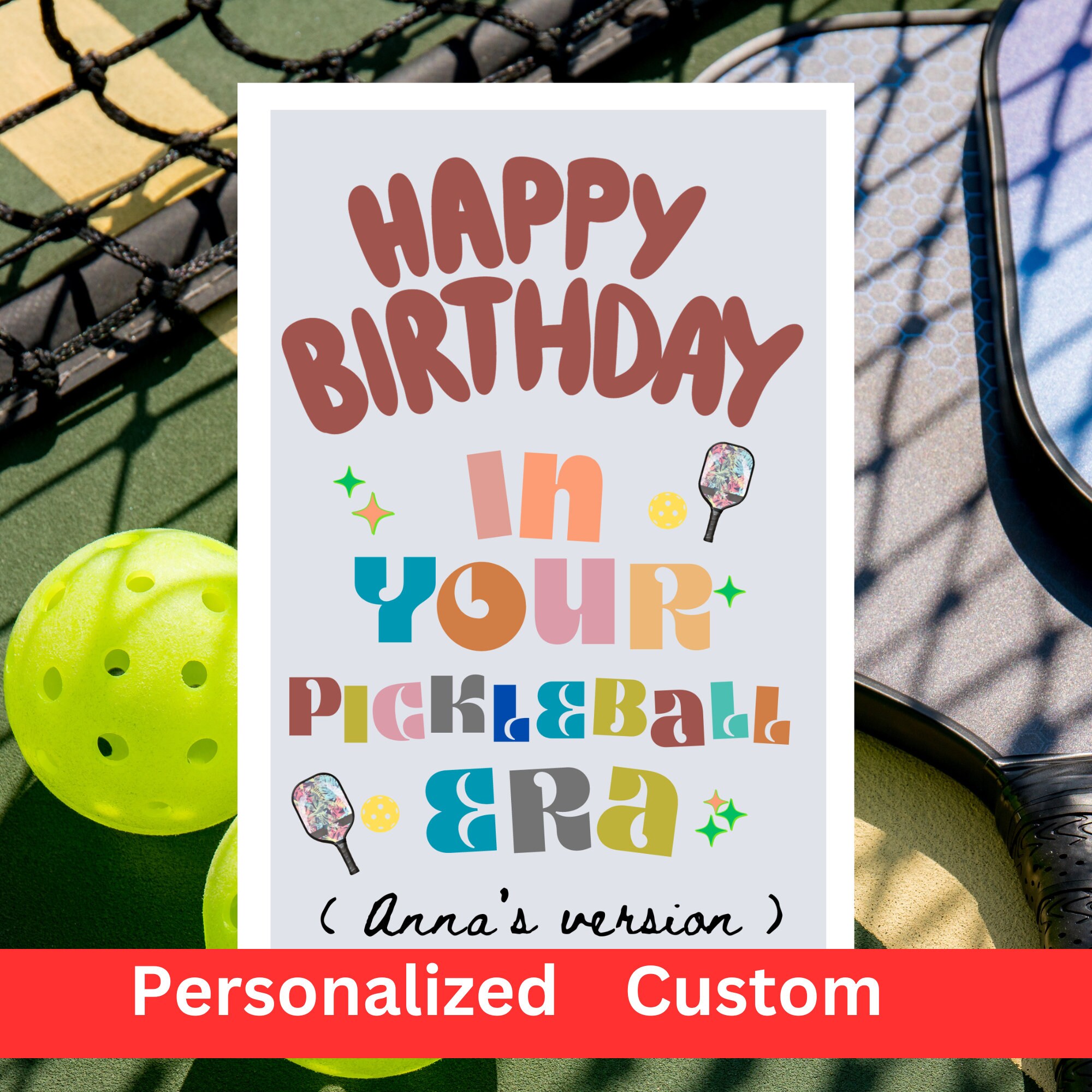 In My Era Pickleball Birthday Card Personalized Custom Pickleball Gifts ...