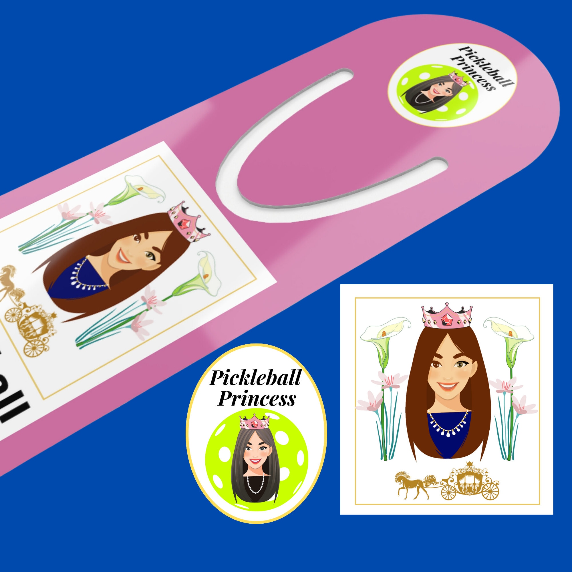 Pickleball Gift, Pickleball Princess Bookmark, Gift for Princess Lovers ...