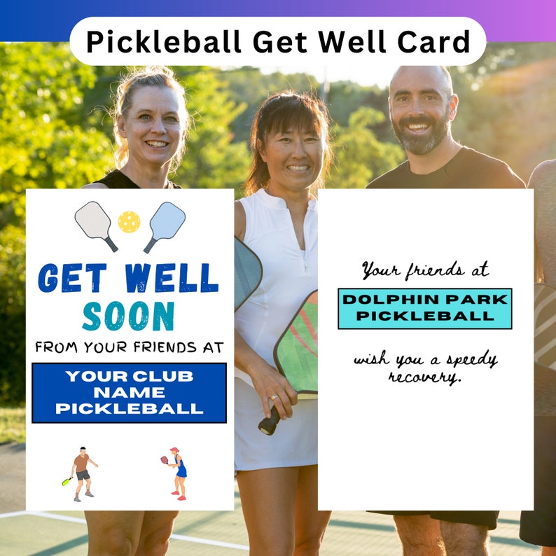 Pickleball Get Well Card Pickleball Gifts for Pickleball Gifts for Her ...