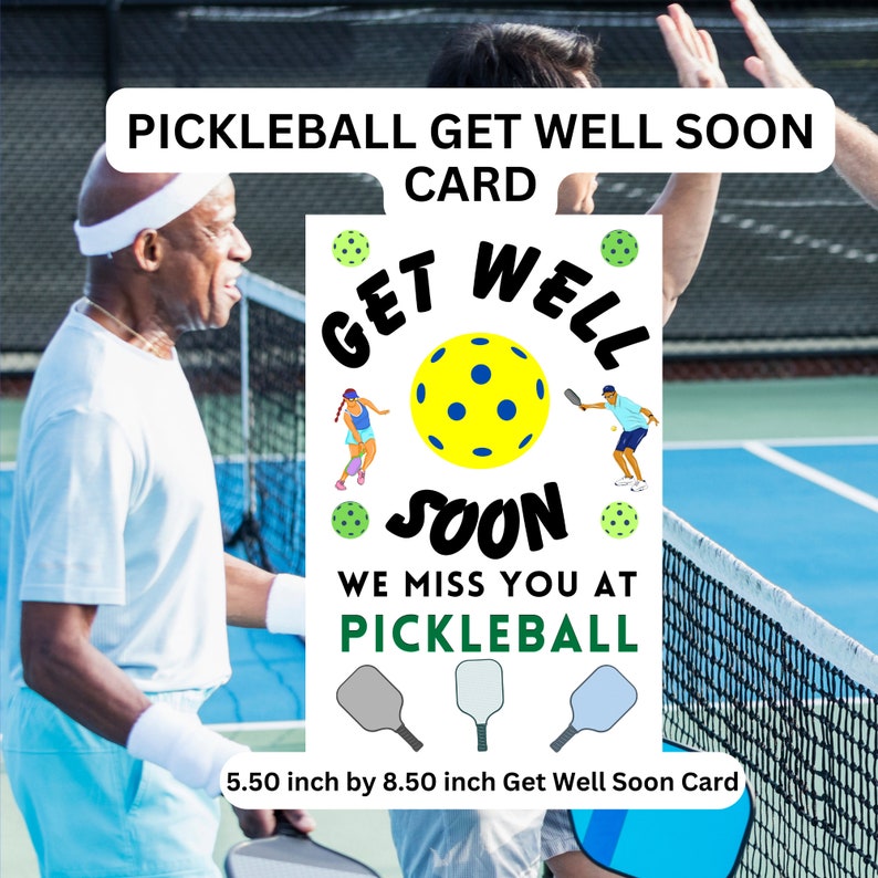 Get Well Card for Pickleball Gifts for Pickleball Get Well Soon Gifts ...