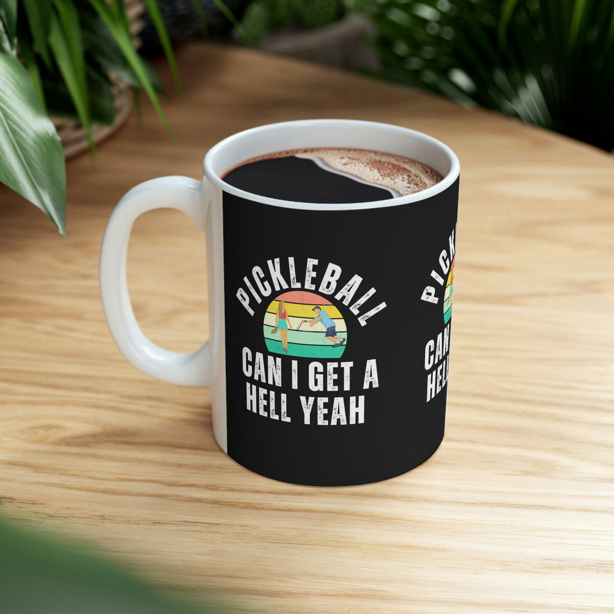 Pickleball Mug. Can I Get a Hell Yeah, Funny Pickleball Ceramic Mug ...