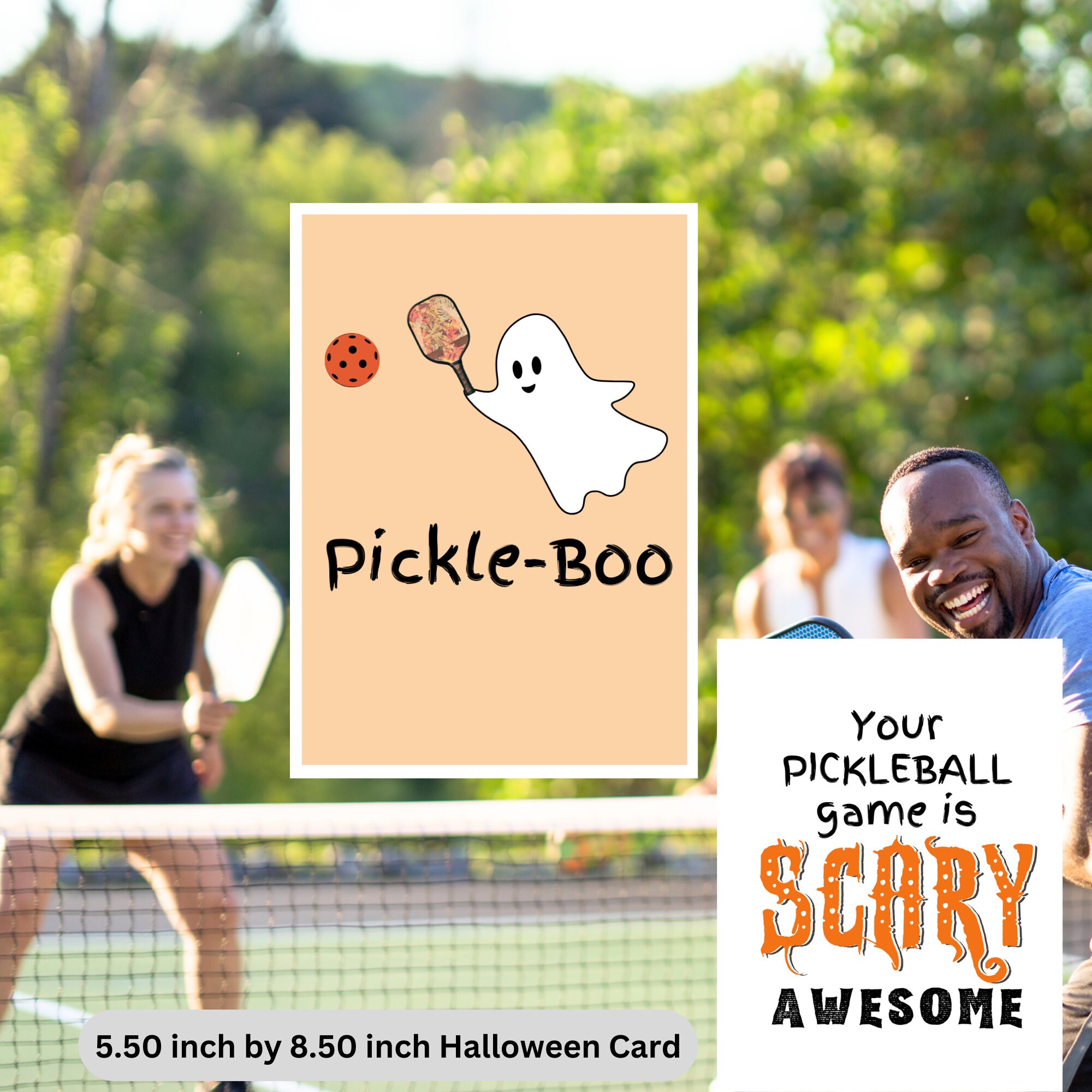 Pickleball Halloween Cards for Pickleball Gifts for Pickleball Playing ...