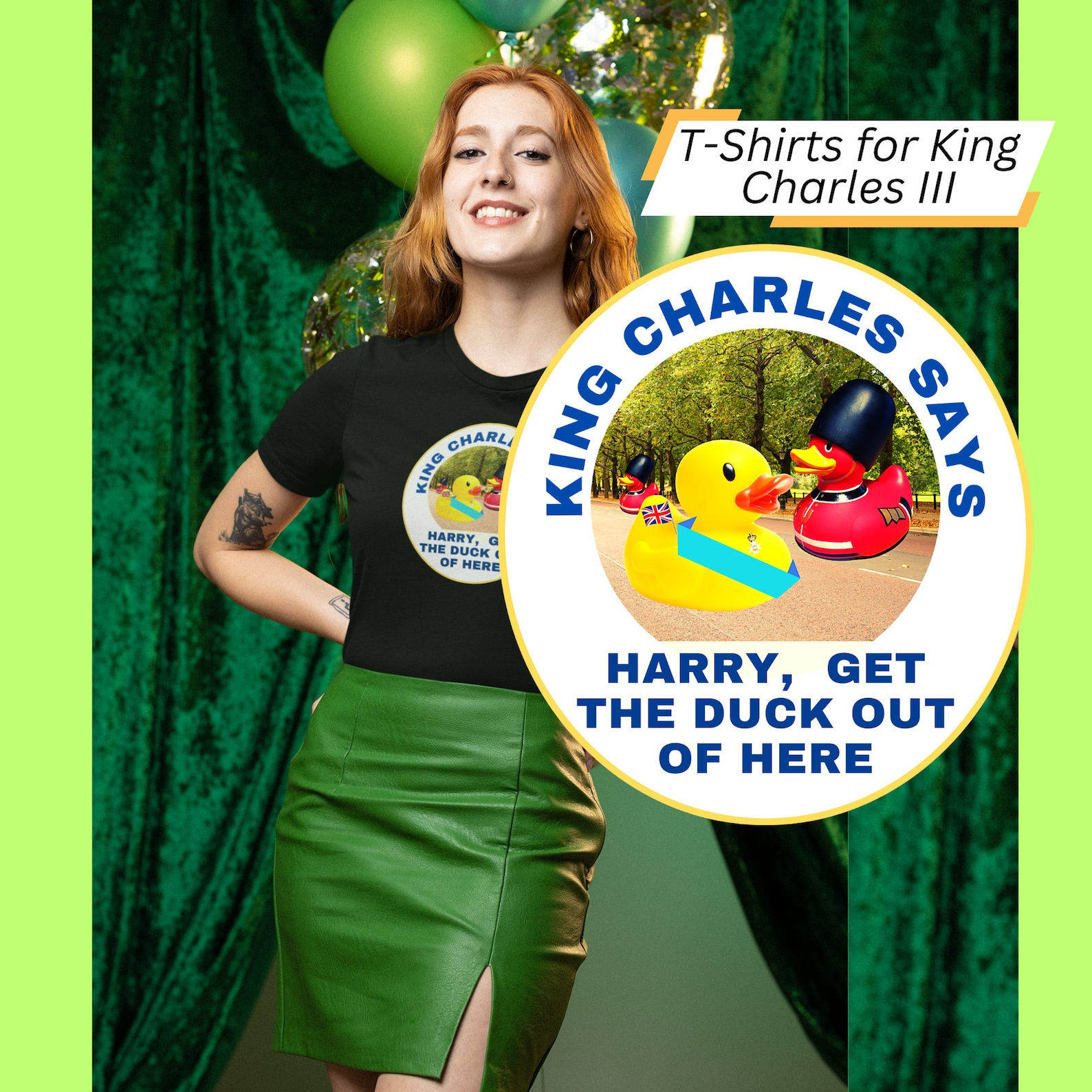 T-shirt for King Charles, King Charles Gift, HARRY GET...OUT. Unisex ...