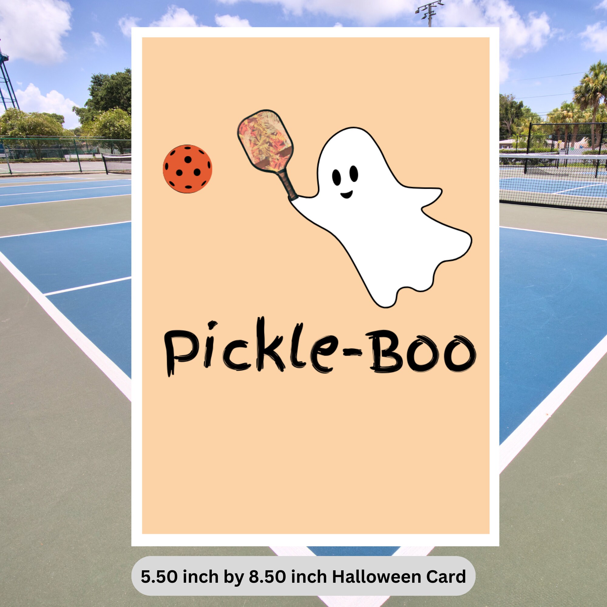Pickleball Halloween Cards for Pickleball Gifts for Pickleball Playing ...