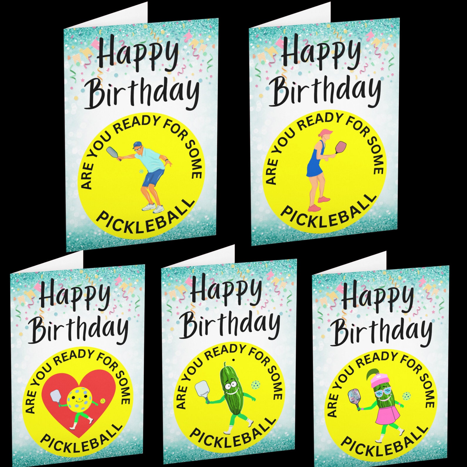 Pickleball Birthday Card Bundle Pickleball Gifts for Pickleball Gifts ...