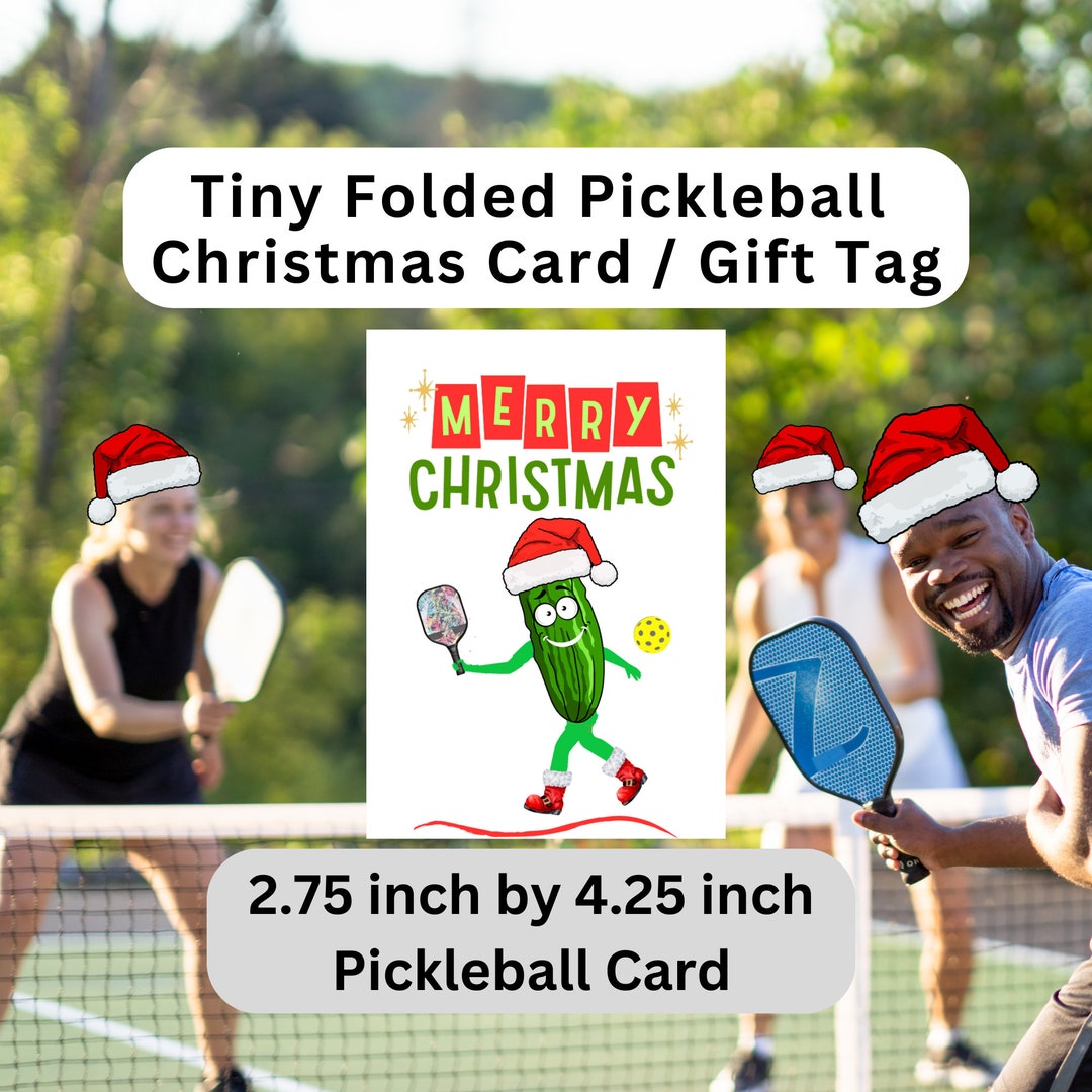 Tiny Pickleball Christmas Card Gift Tag Pickleball Gifts for Pickleball ...
