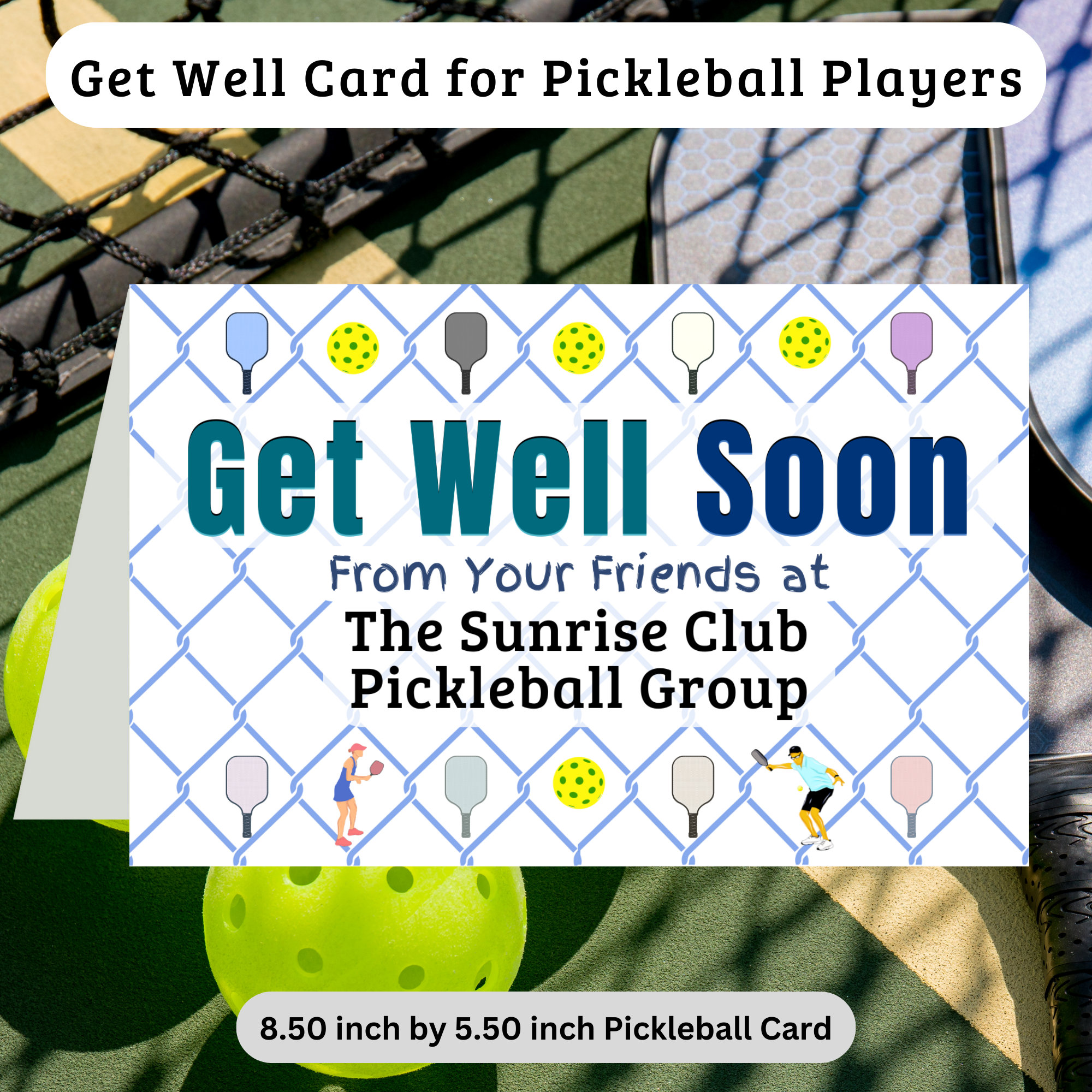 Pickleball Get Well Card Pickleball Gifts for Pickleball Get Well Soon ...
