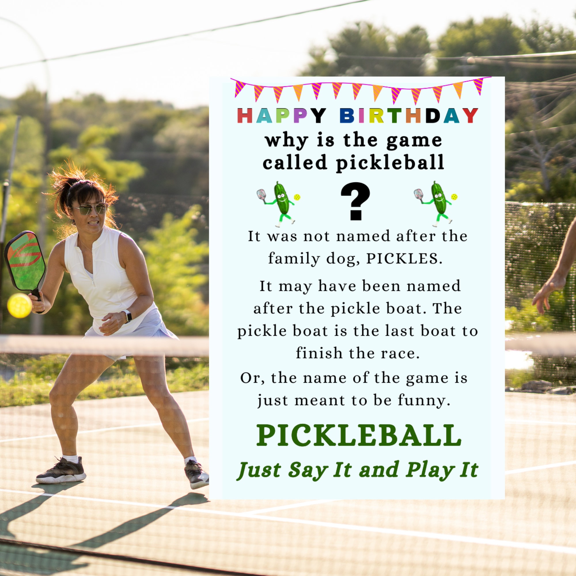 Pickleball Birthday Card Pickleball Gift for Pickleball Player ...