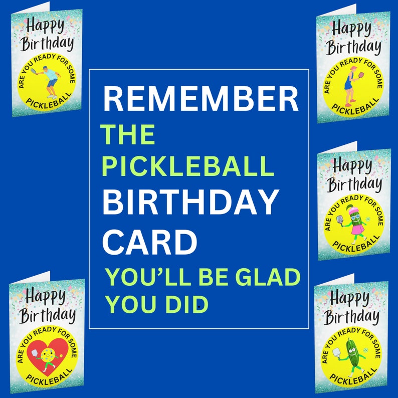 Pickleball Birthday Card Bundle Pickleball Gifts for Pickleball Gifts ...