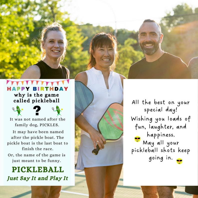 Pickleball Birthday Card Pickleball Gift for Pickleball Player ...