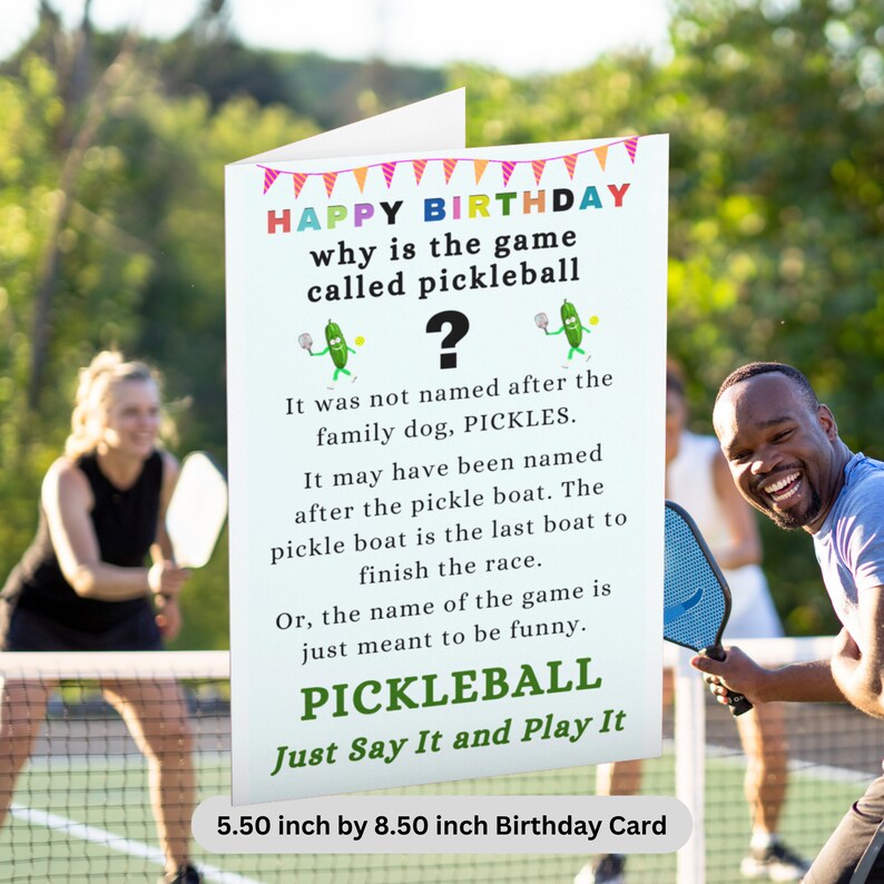 Pickleball Birthday Card Pickleball Gift for Pickleball Player ...