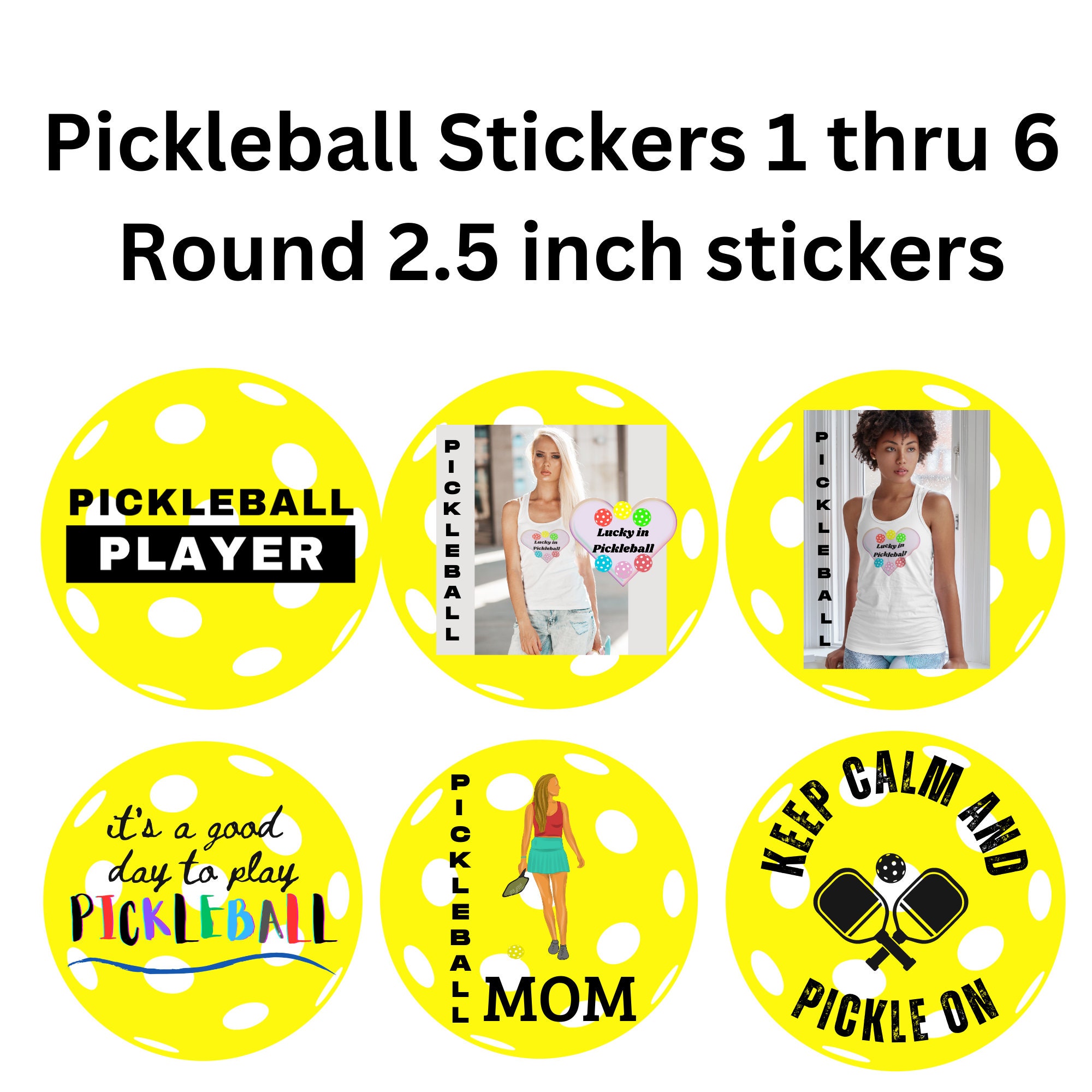 Sticker Sheet Bundle for Pickleball Players, 36 Pickleball Laptop ...