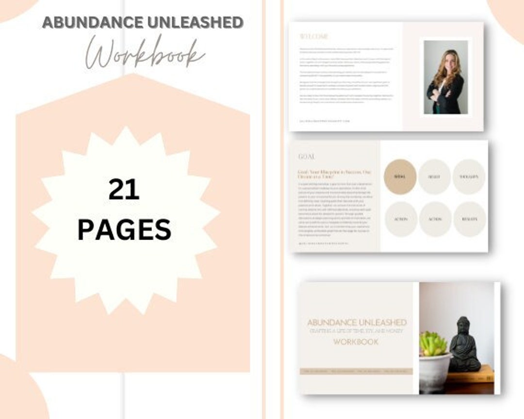 Abundance Unleashed Workbook /printable Template/ Instant Download /workbook /goal Setting - Etsy