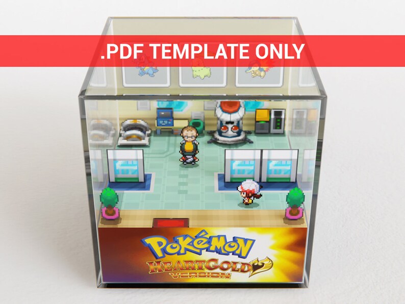 Diorama Cube PDF Template Pokémon Heartgold professor - Etsy
